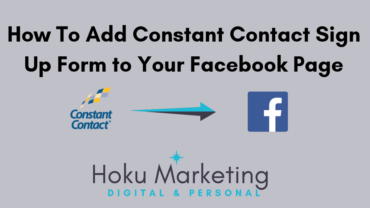 Tutorial - How To Add A Constant Contact Sign Up Link To Your Facebook